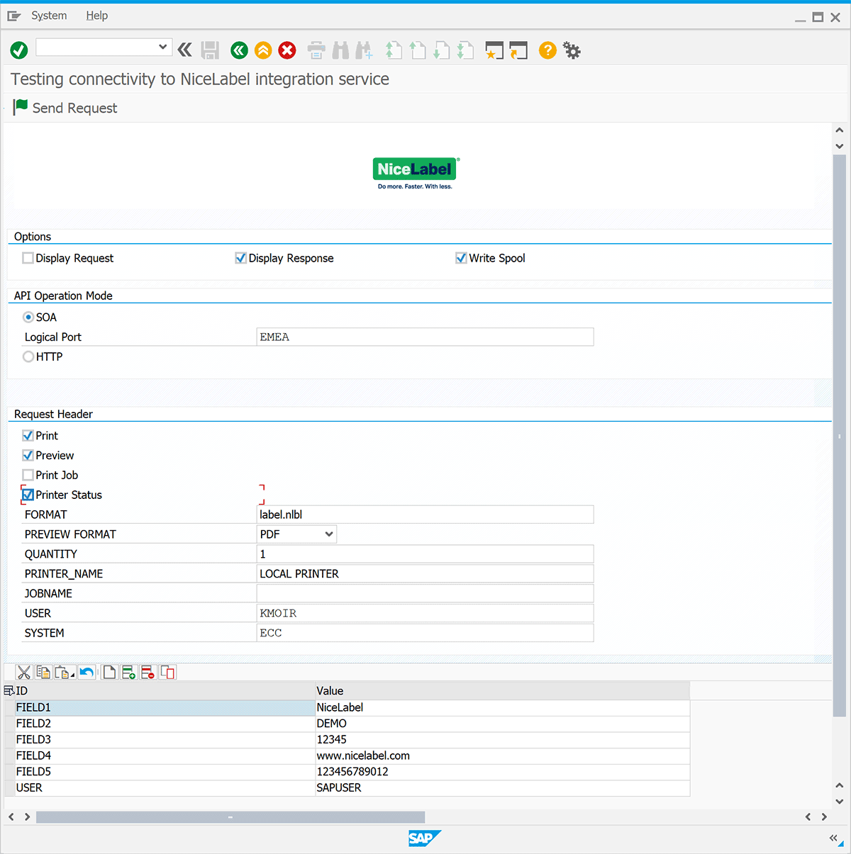 Intégration de l'étiquetage pour SAP | NiceLabel